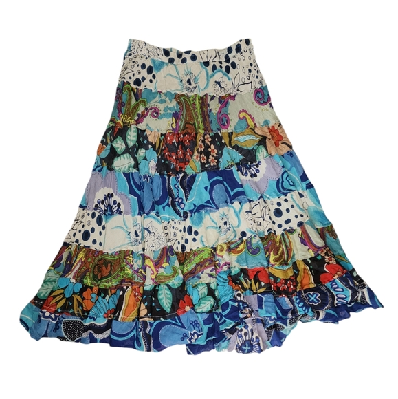Skirts | Vintage Derek Heart Floral Patchwork Midi Broom Skirt | Poshmark